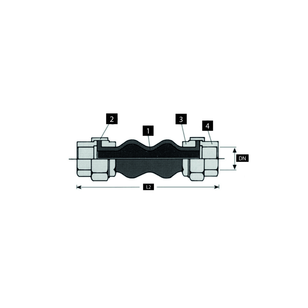Tecnogas - Threaded Rubber Expansion Joint
