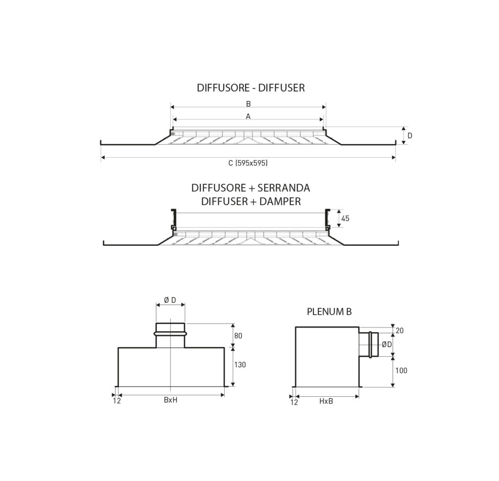 Tecnogas - Square Diffuser with Panel
